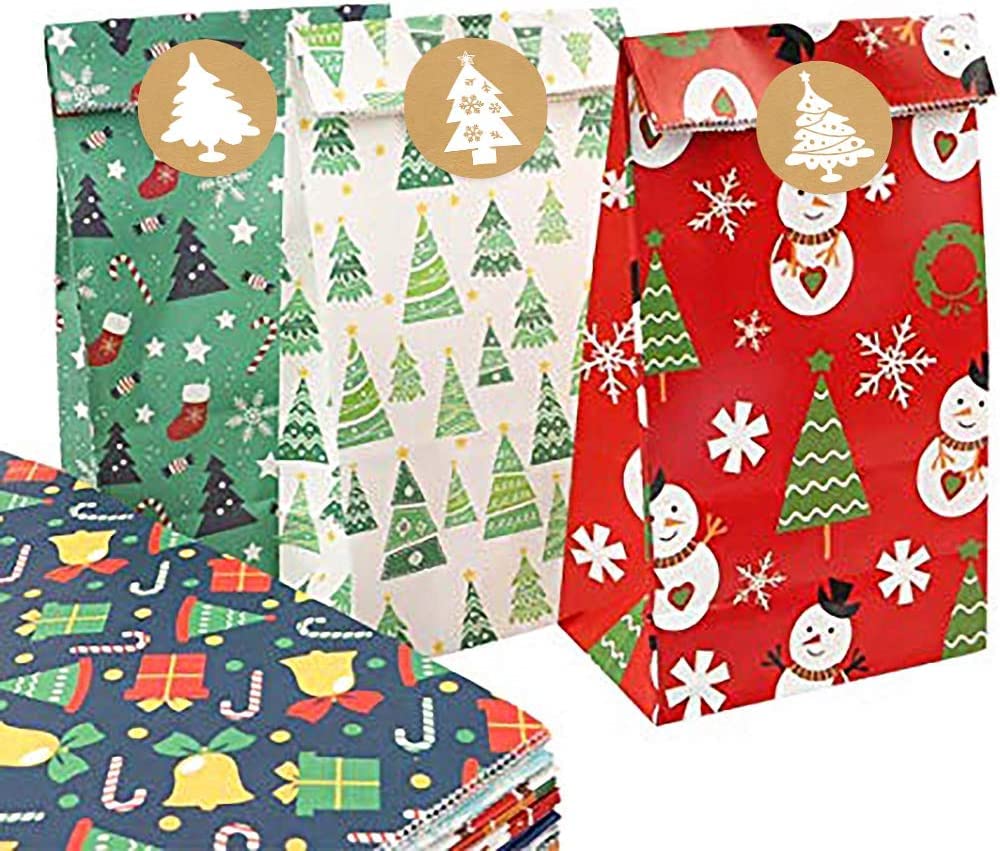 Christmas Stickers, 1.5" Snowflake Christmas Stickers 6 Designs 200PCS Christmas Stickers for Envelopes, Christmas Tree Snowflake Holiday Stickers Roll for Cards