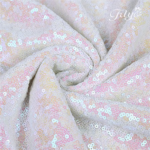 TRLYC 60 x 102-Inch Rectangular Sequin Tablecloth Iridescent for Wedding Party Christmas Day-Iridescent