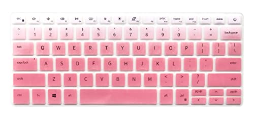 Keyboard Skin Compatible with Dell Inspiron 14 5406 5402 5490 5493 7490,Dell Inspiron 13 5000 5390 5391 5300 7306 7306 7390 7391 13.3", Vostro 13 5390 5391 5490, Dell Latitude 3301 3410 (Pink Ombre)