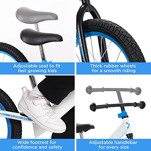 Bixe Balance Bike: for Big Kids Aged 4, 5, 6, 7, 8 and 9 Years Old - No Pedal Sport Training Bicycle | 16inch Wheel