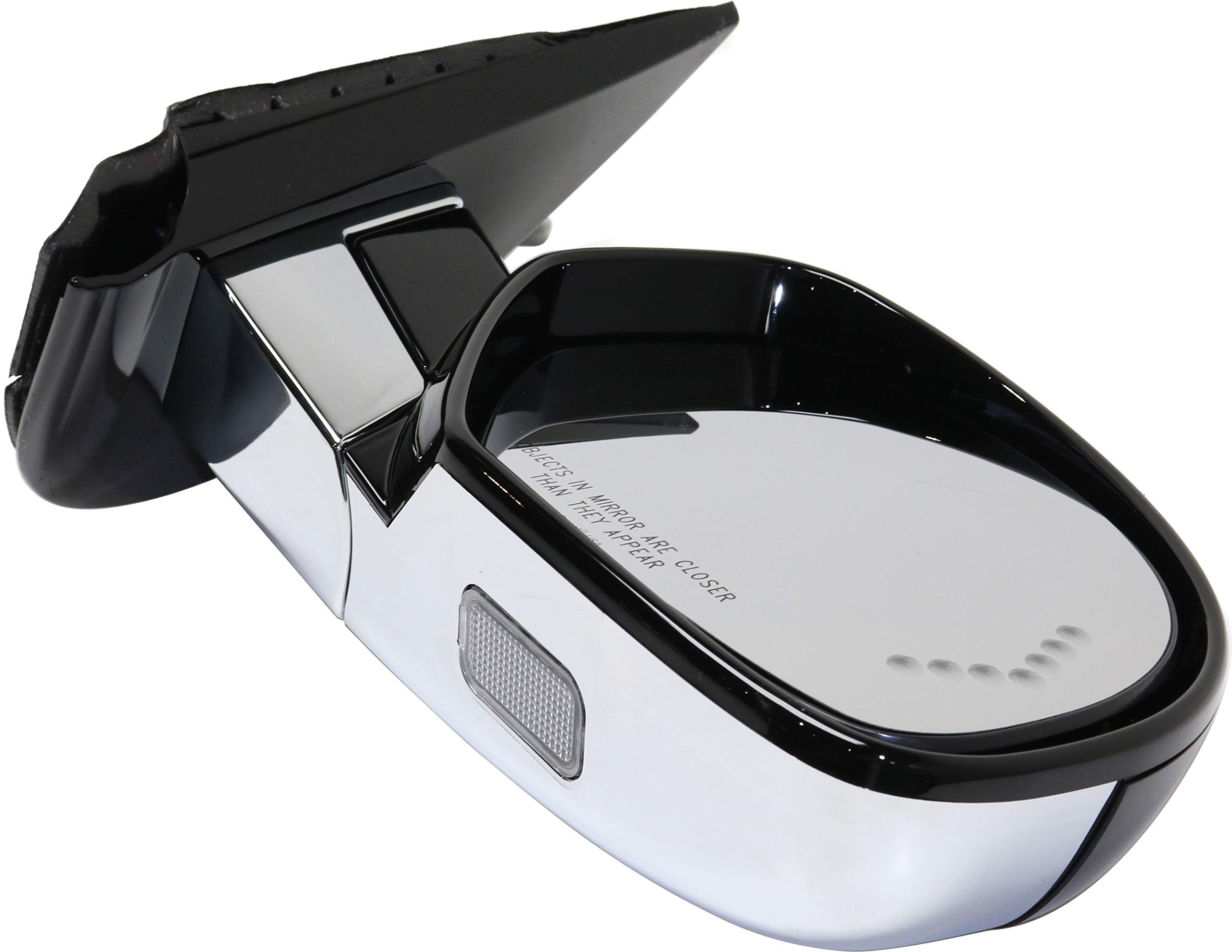 Kool Vue Driver & Passenger Side Power Heated Mirrors for Cadillac Escalade Escalade ESV 2007-2014 Power Fold With Signal Light, Memory & Puddle Lamp; Without Blind Spot Monitor Chrome