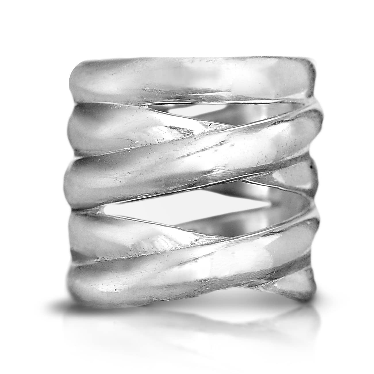 Boho-Magic Sterling Silver Wrap Statement Ring for Women Full Finger Long Jewelry (6)