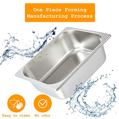 ERFEI Hotel Pans 1/2 Half Size Steam Table Pan 4-Pack Set for Commercial Restaurant Stainless Steel Food Pans Buffet Party Supplies