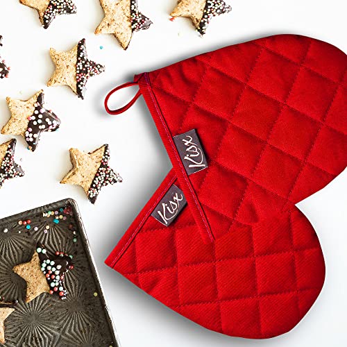 Oven Mitts Heat Resistant – (Red Color) Mini Oven Mitts, Silicone Gloves Heat Resistant, Kitchen Gloves for Cooking, Silicone Oven Mitts & Pot Holders Sets, Kitchen Pot Holders & Oven Mitts Sets