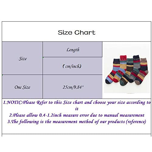Bollsisrey 5 Pairs Socks Women's Autumn And Winter Thickened Mid Barrel Vintage Wind Wave Socks Mens Socks Shoe Size 13