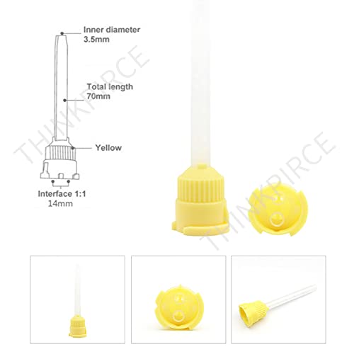 Dental Mixing Tips and Dental Intra Oral Tips for Dental Impression Mixing- 100Pcs, Yellow