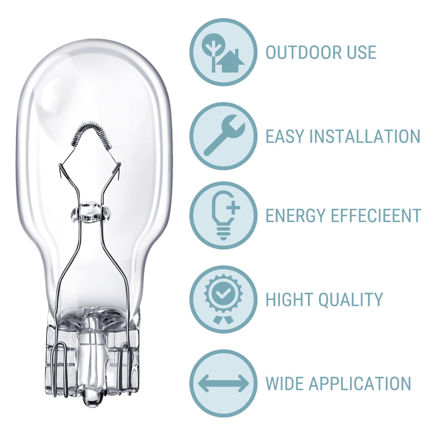 BULLETSHAKER 4 Watt Wedge Base 12V Light Bulbs for Malibu Style (50 Pack)