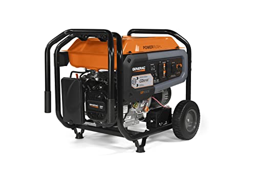 Generac GP8000E 8,000-Watt Gas-Powered Portable Generator - Electric Start, CO-Sense, CARB Compliant - Reliable Power for Emergencies & Recreation, Long Runtime, Durable Design