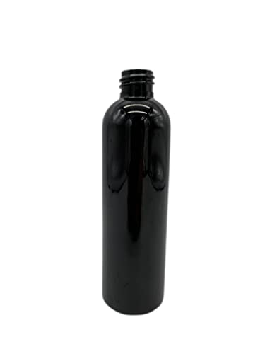 Natural Farms 4 oz Black Cosmo Plastic Bottles -12 Pack Empty Bottle Refillable - BPA Free - Essential Oils - Aromatherapy | Black Flip Top Snap Cap - Made in the USA