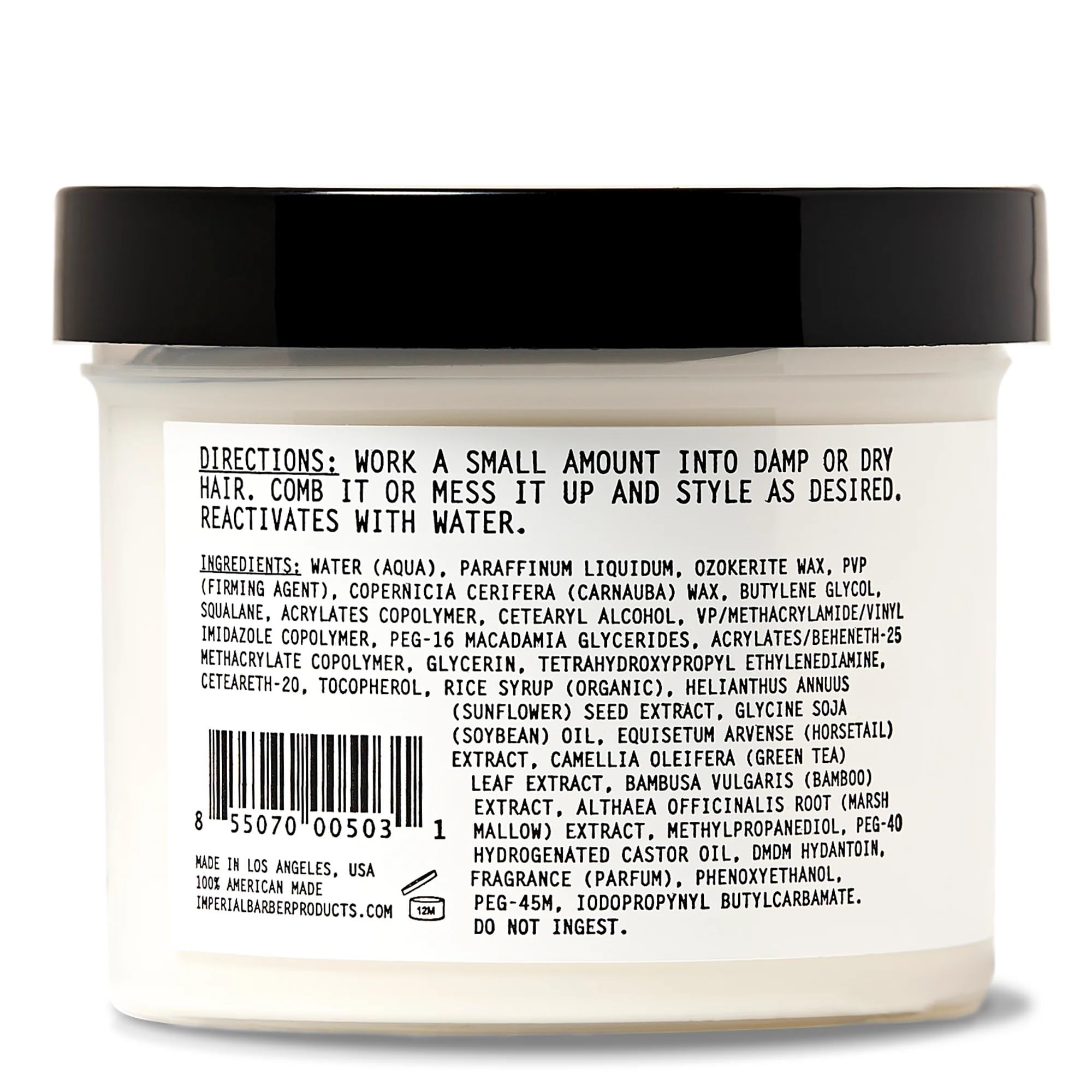 Imperial Barber Grade Products Matte Pomade Paste Light-Medium Hold, Natural, No-Shine Finish, Non-Greasy, Add Volume - 5 oz