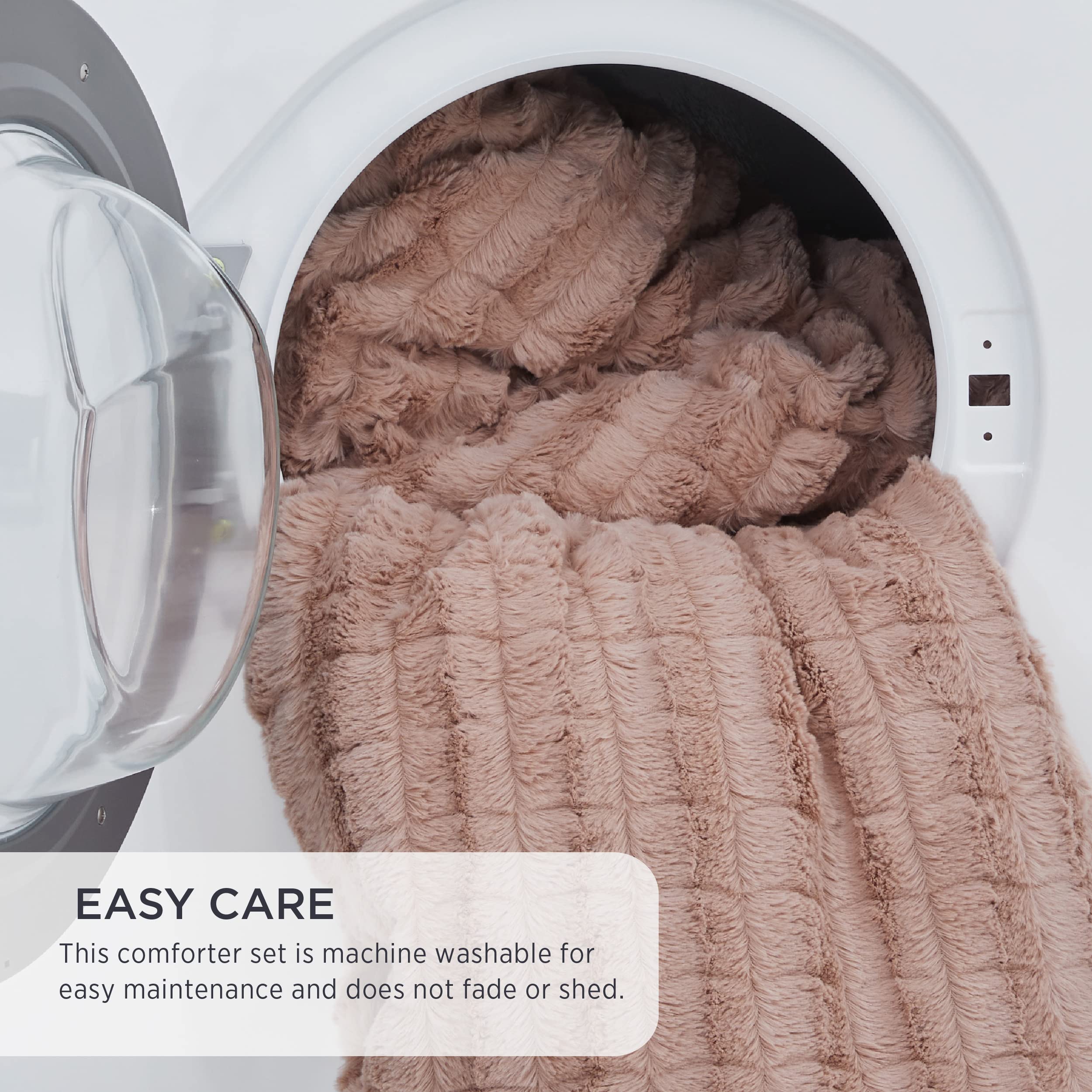 Bedsure Ultra Soft Shaggy Faux Fur Queen Comforter Set - Winter Warm 3 Piece Bedding With Plush Comforter and 2 Pillowcases