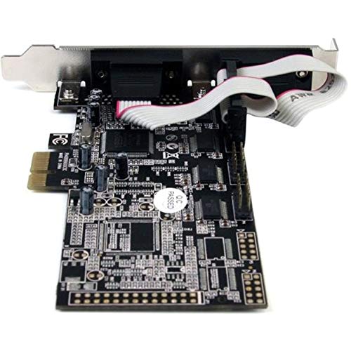 StarTech.com 4 Port Native PCI Express RS232 Serial Adapter Card with 16550 UART - Low Profile Serial Card (PEX4S553), Green