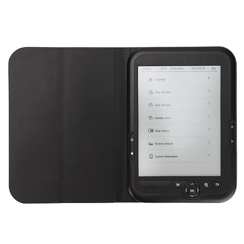 E Reader with Electronic Ink Screen, Headphone and Leather Case, Portable 6 Inch 800x600 Resolution Display E Book Reader, Electronic Digital Book Read, Support 32GB TF Card (16GB)