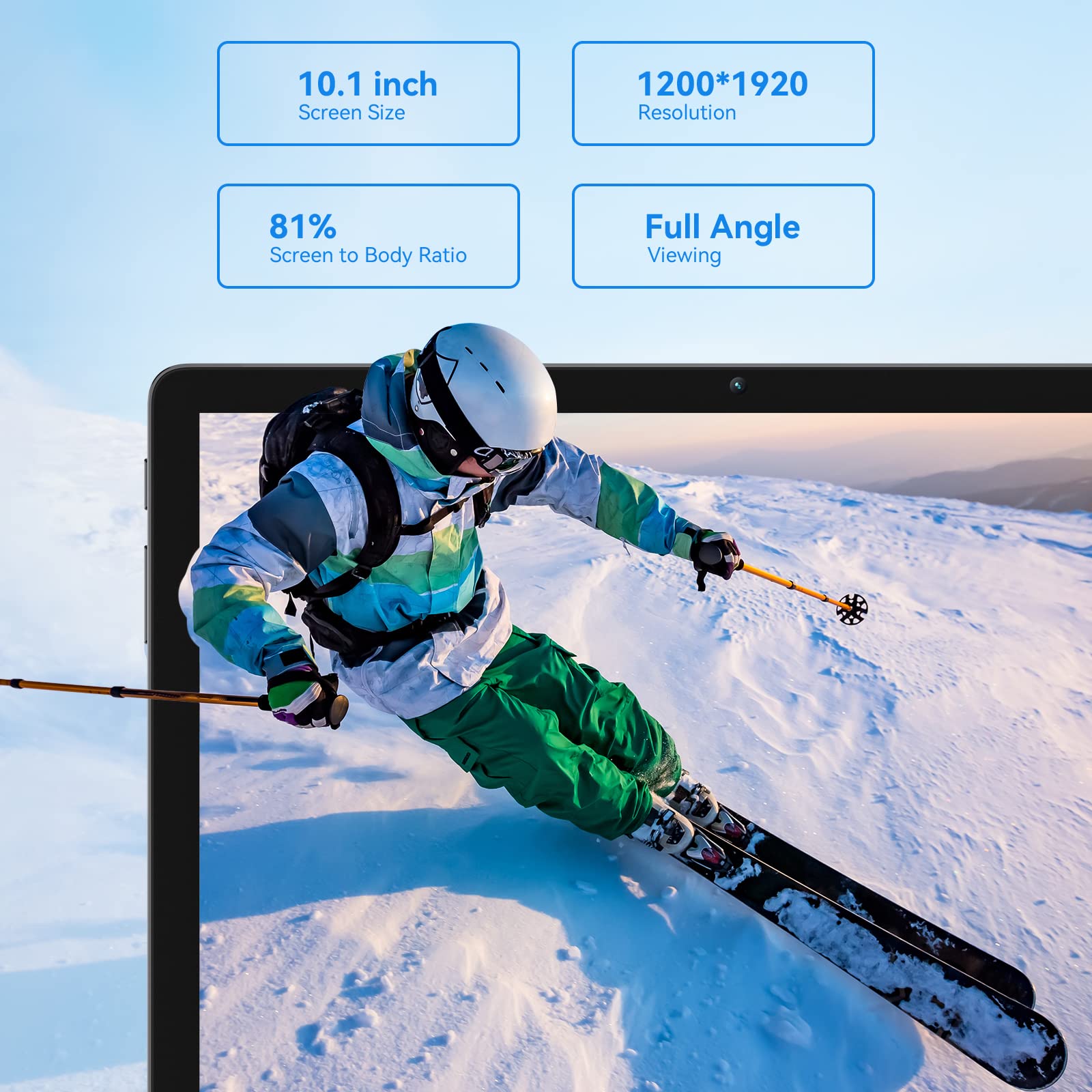Blackview Android Tablet 10 inch Tablet Android 11 7GB+64GB 6580mAh Large Battery 13MP Rear Camera 5G Wi-Fi Bluetooth(Gray)