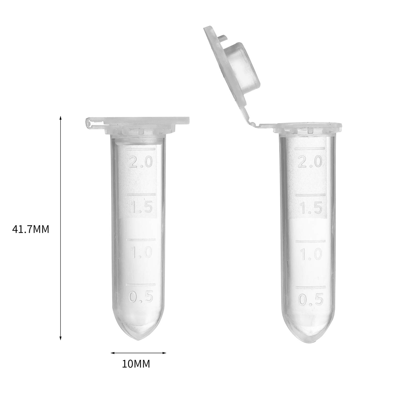 Eowpower 400 Pieces 2 ml Plastic Vial Tube Tubes for Sample Storage Container Beads Liquid