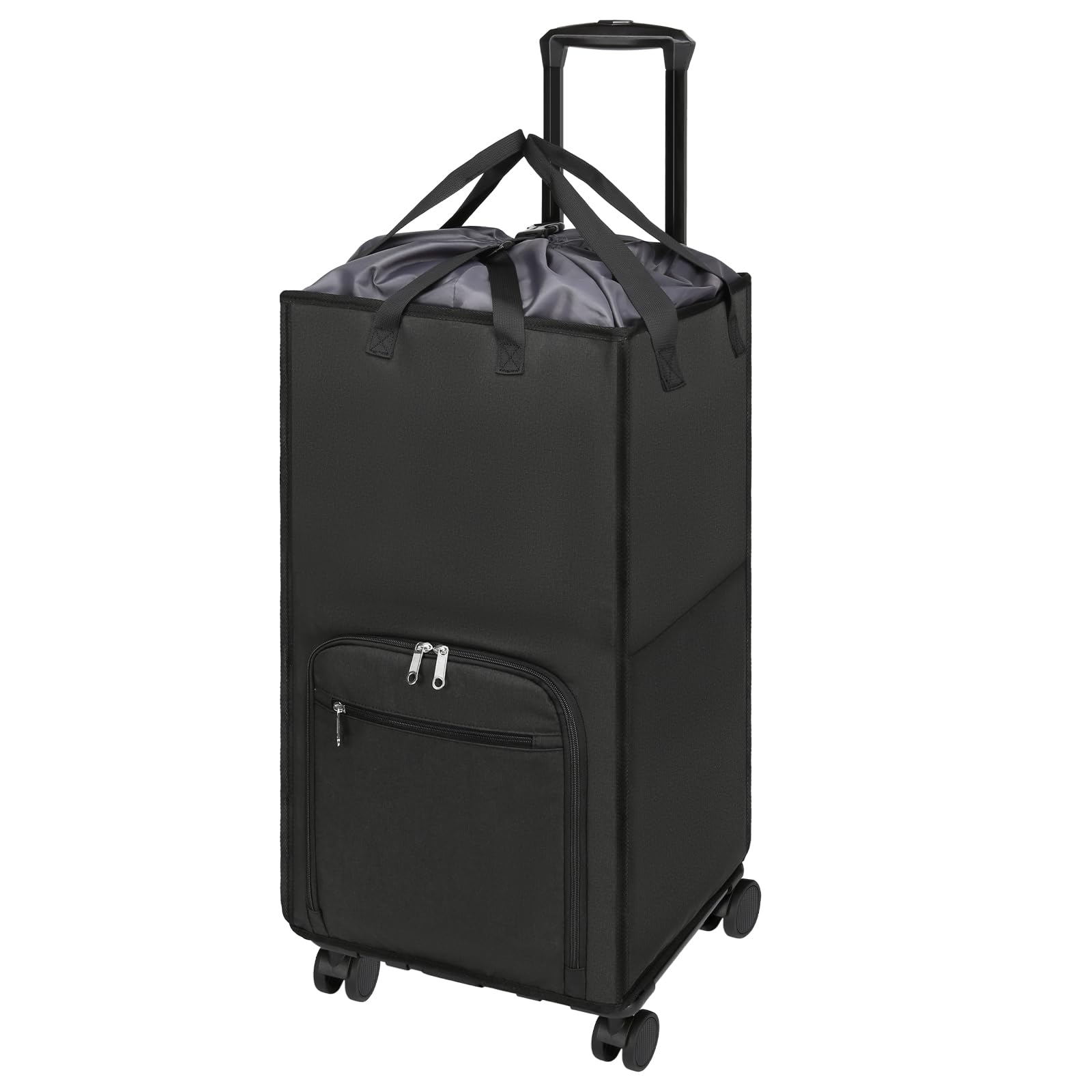 Bukere Extra Large Rolling Laundry Basket with Wheels, 90L Freestanding Collapsible Laundry Hamper Bag for Clothes Storage, Removable Wheeled Cart for College Dorm Apartment Laundry Room Bathroom