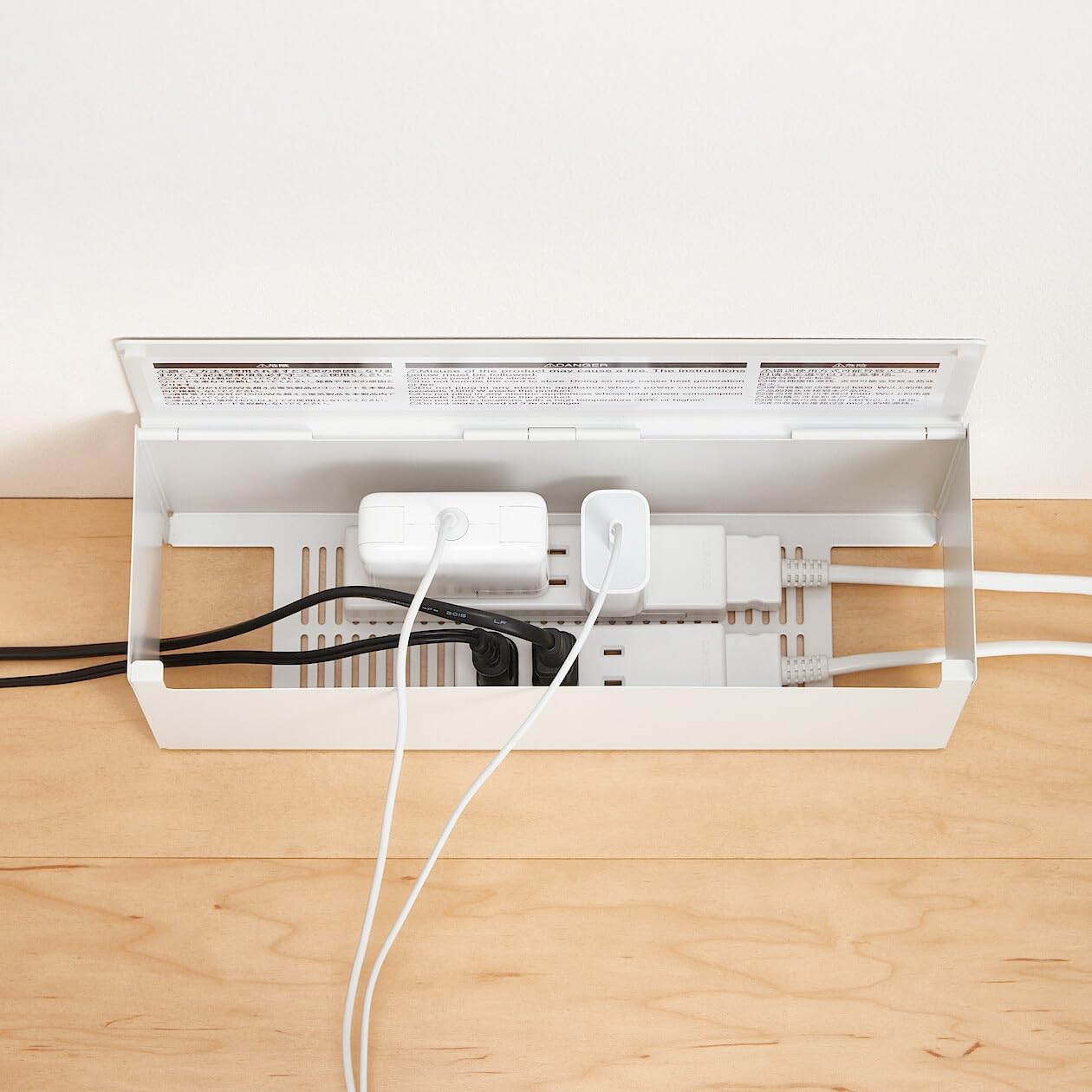 Muji 44596654 Steel Tap Storage Box, Flap Type, White Gray, Width 12.6 x Depth 3.9 x Height 5.5 inches (32 x 10 x 14 cm)
