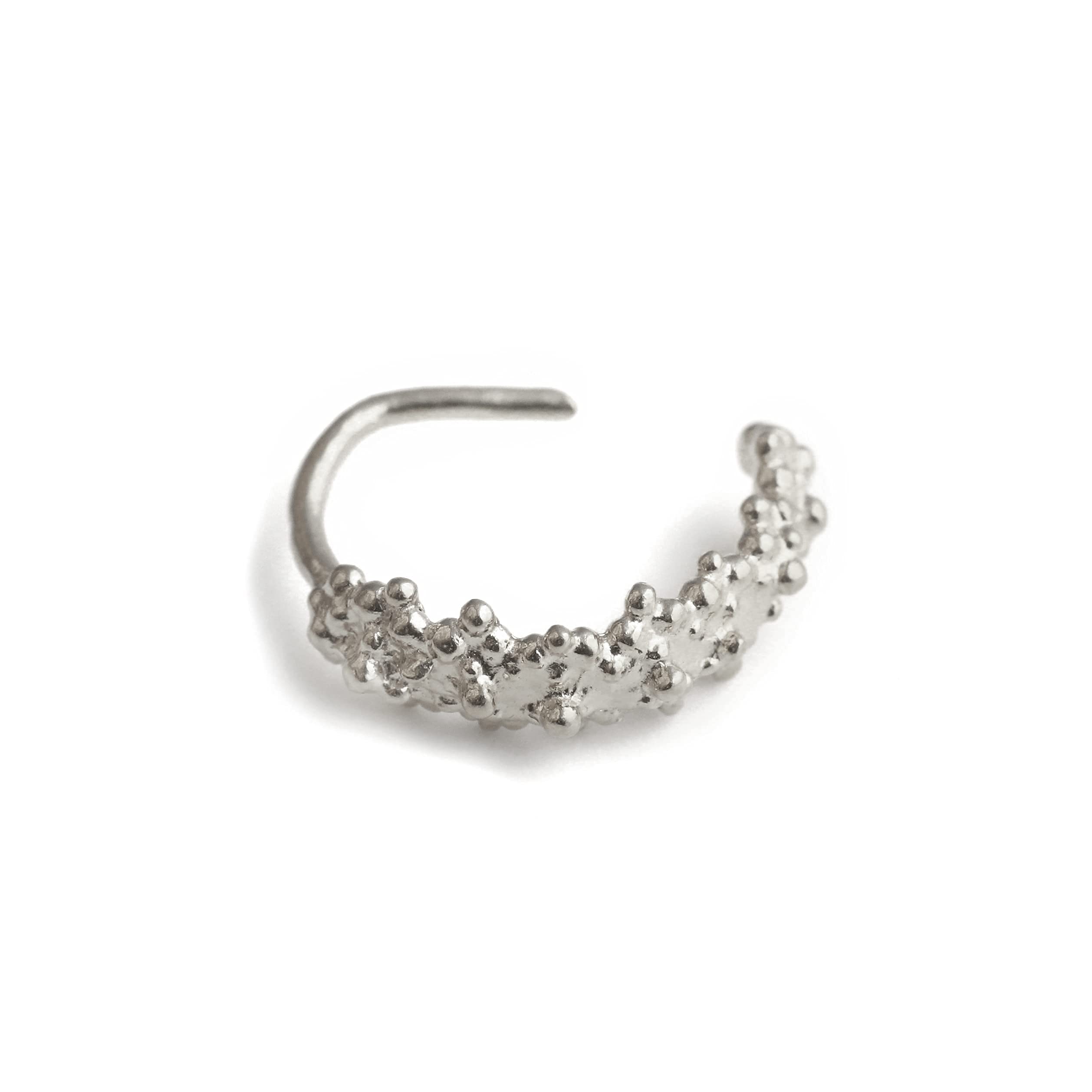 Indian Nose Ring, Unique 925 Sterling Silver Tribal Nose Hoop Piercing, 20 Gauge Earring, Handmade Jewelry