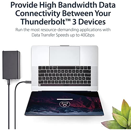 StarTech.com Thunderbolt 3 Cable - 6 ft / 2m - 4K 60Hz - 40Gbps - USB C to USB C Cable - Thunderbolt 3 USB Type C Charger (TBLT3MM2MA)