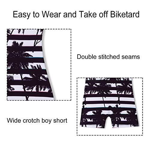 Bundle of Rainbow Star Gymnastics Leotards for Girls and Little Kids Black Palm Tree Gym Biketard Size 2t 3t