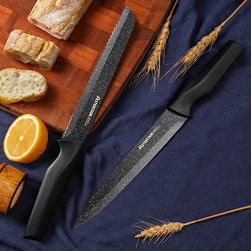 Knife Set, 6 Piece Kitchen Knife Set, High Carbon German Stainless Steel Knives Set, Non-stick Coating, Ultra Sharp, Dishwasher Safe