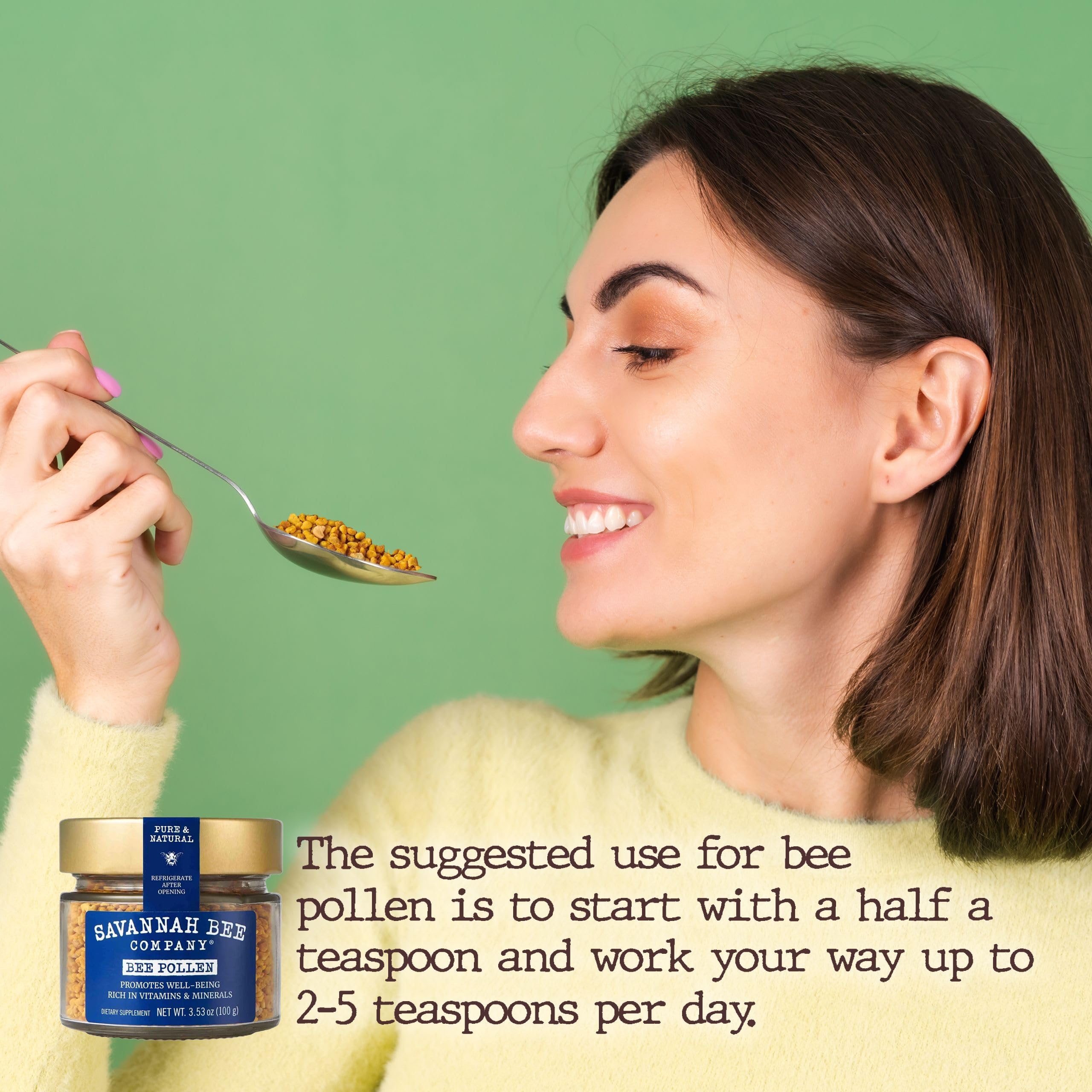 Bee Pollen Supplement by Savannah Bee - Immune System Support - Strong Antioxidant - Rich in Vitamins and Minerals - 100% Natural and Raw