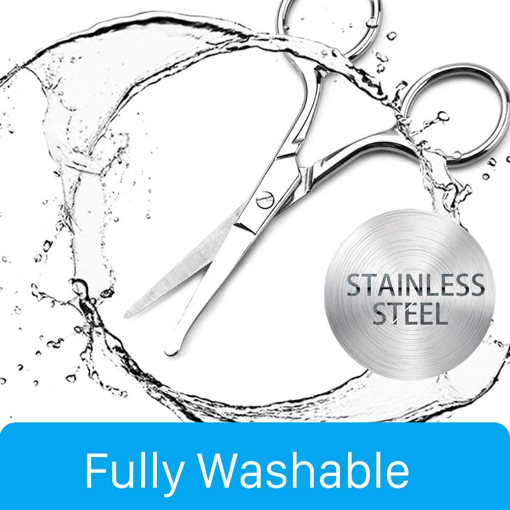 TooCoo Stainless Steel Dog Grooming Scissors Eyebrow Grooming Scissors Mustache Scissors Manual Nose Hair Scissors, Rounded Eyebrows Facial Hair Scissors (Scissors[2 Pack])