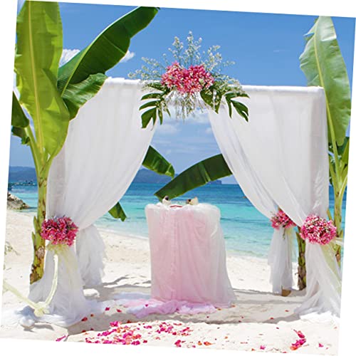 DECHOUS 1pc Chiffon Backdrop Curtain Wedding Backdrop Curtain Macrame Curtain Background Drapery Arches for Weddings White Wedding Dresses for Bride White Decor Wedding Background Drapery