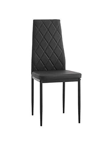IANIYA 5-Piece Tempered Glass Dining Table Set for Kitchen Room in Transparent Table and Black Chairs (2023 New Black Set 7)