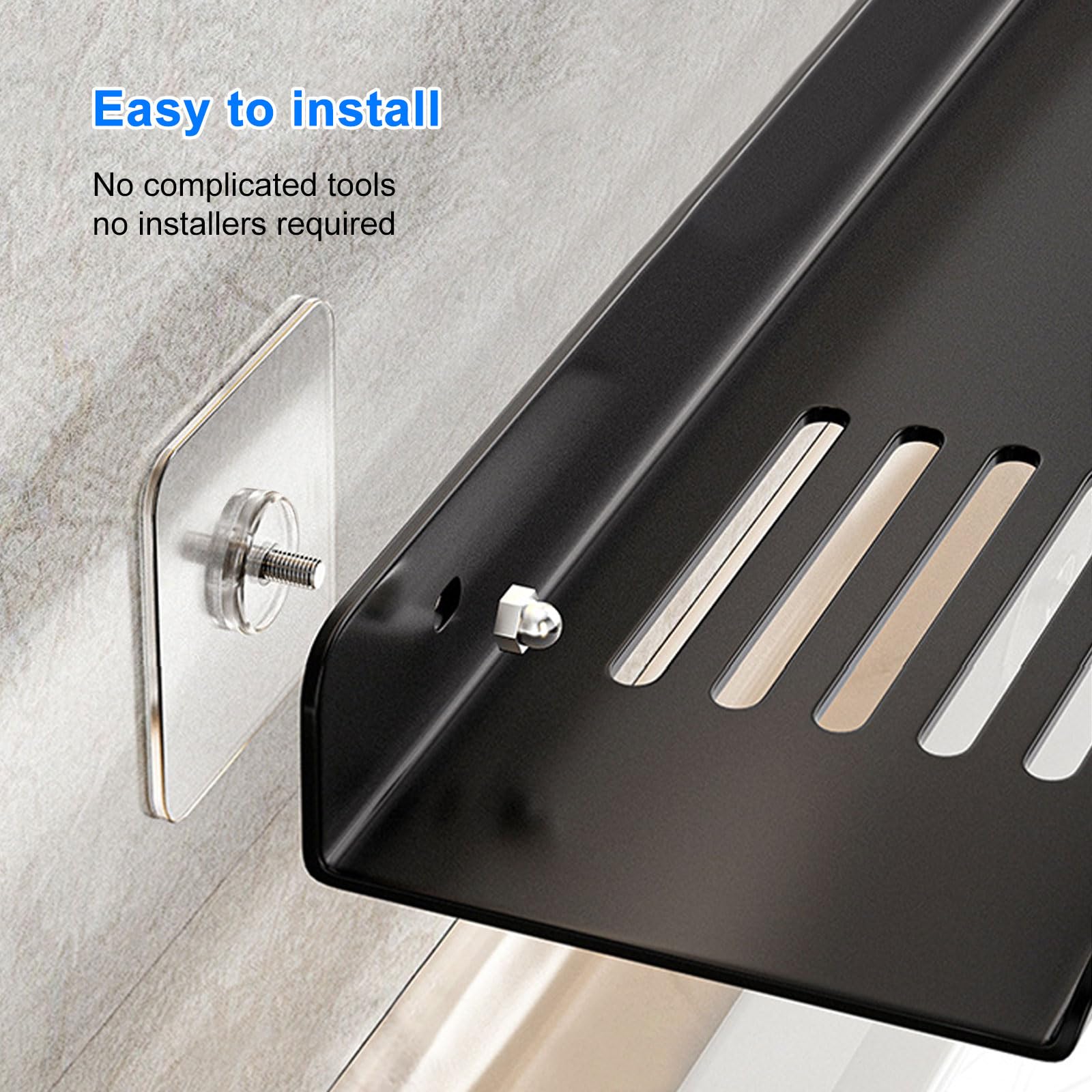 Glieskir Stainless Steel U-Shaped Kitchen Sink Drain Storage Rack Organizer, A Good Helper For Organizing And Storing Items, Can Be Used In Kitchens And Bathrooms (Blakc-Approximately 15.8 inches)