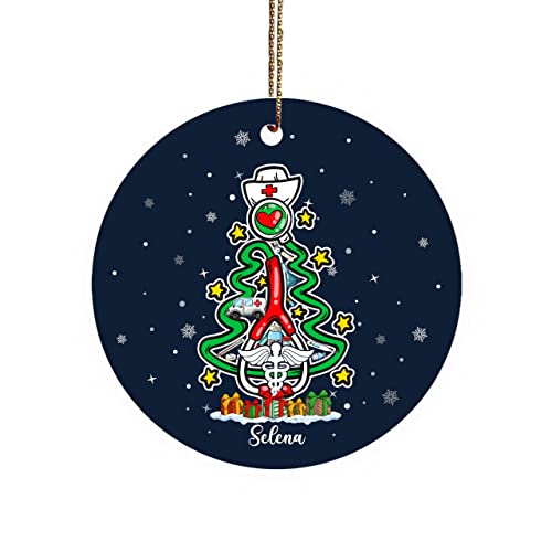 ColorfulParrot Custom Nurse Stethoscope Christmas Ornament, Nurse Ornament, Stethoscope Ornament, Nursing Assistant Gifts Dyx8 1