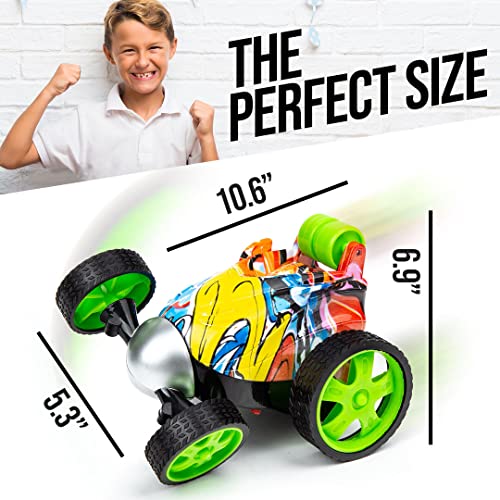 HST-RC Mini Twist Remote Control Toy 777-4: Stunt RC Racing 4WD Rolling Tumbler Car with Controller, 360 Degree, Spin & Flip, 27 MHz, Battery Operated