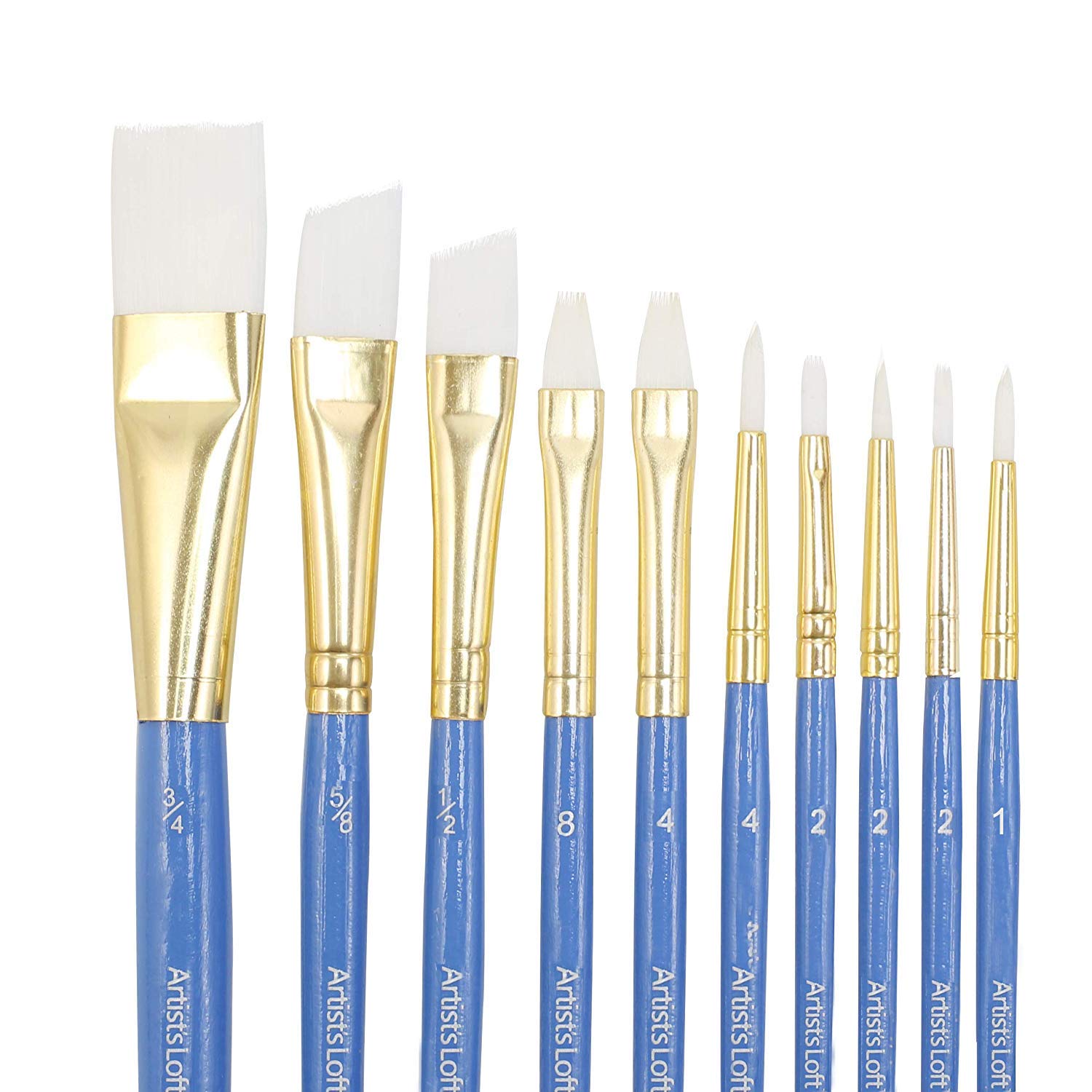 Assorted Synthetic Paintbrush Set by Artist's Loft, Acrylic & Multi-Purpose, 10 Count