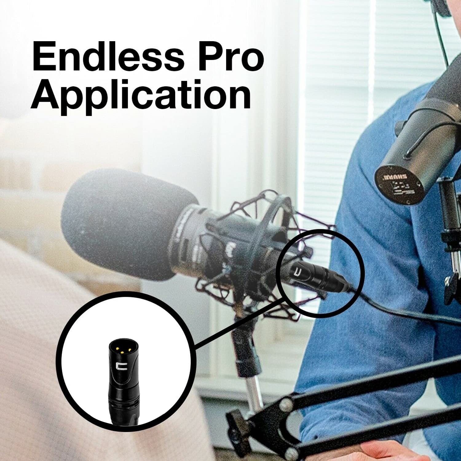 Balanced XLR Cable Male to 3.5mm TRS - 75 Feet Green - Pro 3-Pin Microphone Connector for Powered Speakers, Audio Interface or Mixer for Live Performance & Recording