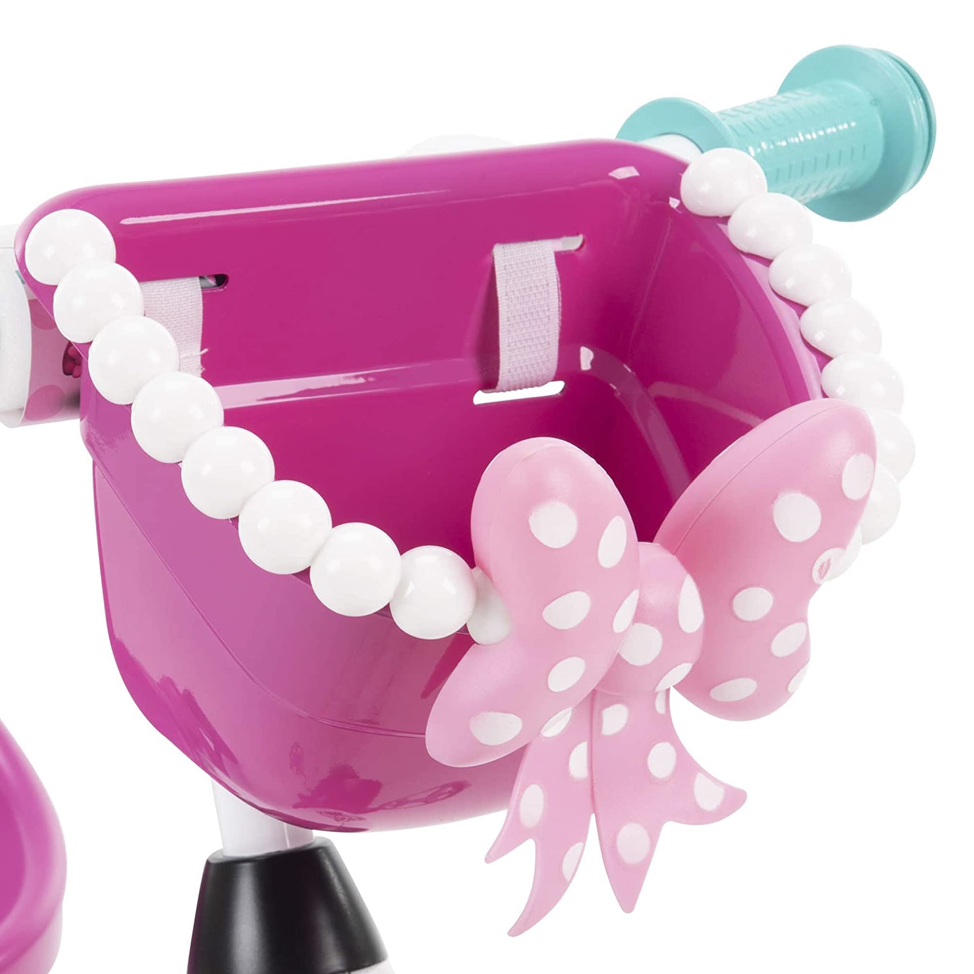 Huffy Disney Minnie Mouse Girl's Trike, Ideal for Ages 3+, Minnie Mouse Graphics, Pink Handlebar Bow Basket, Storage Bins for Snacks or Toys, Sturdy and Durable, Safe for Toddlers