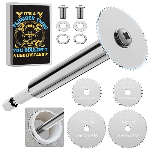 Inside PVC Pipe Cutter, Plumbing Tools Handy Gifts for Plumber Men Dad Husband, Inner Cut Plastic Pipe Below Floor or In Wall, Saw Blades for 1-1/4" & Larger Tubing, Hand Tool Mechanic Gadget