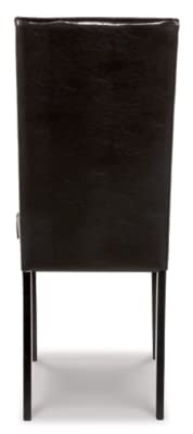 Signature Design by Ashley Kimonte Modern Faux Leather Upholstered Armless Dining Chair, 2 Count, Dark Brown