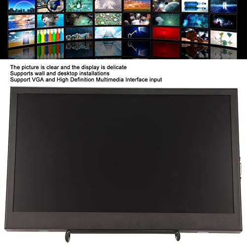 ciciglow 11.6 inch Portable Monitor, 1920 x 1080 IPS VGA HDMI Computer Display, Support Wall Mounted and Desktop Installation, for Computer, Automation Equipment Display, etc.(US)