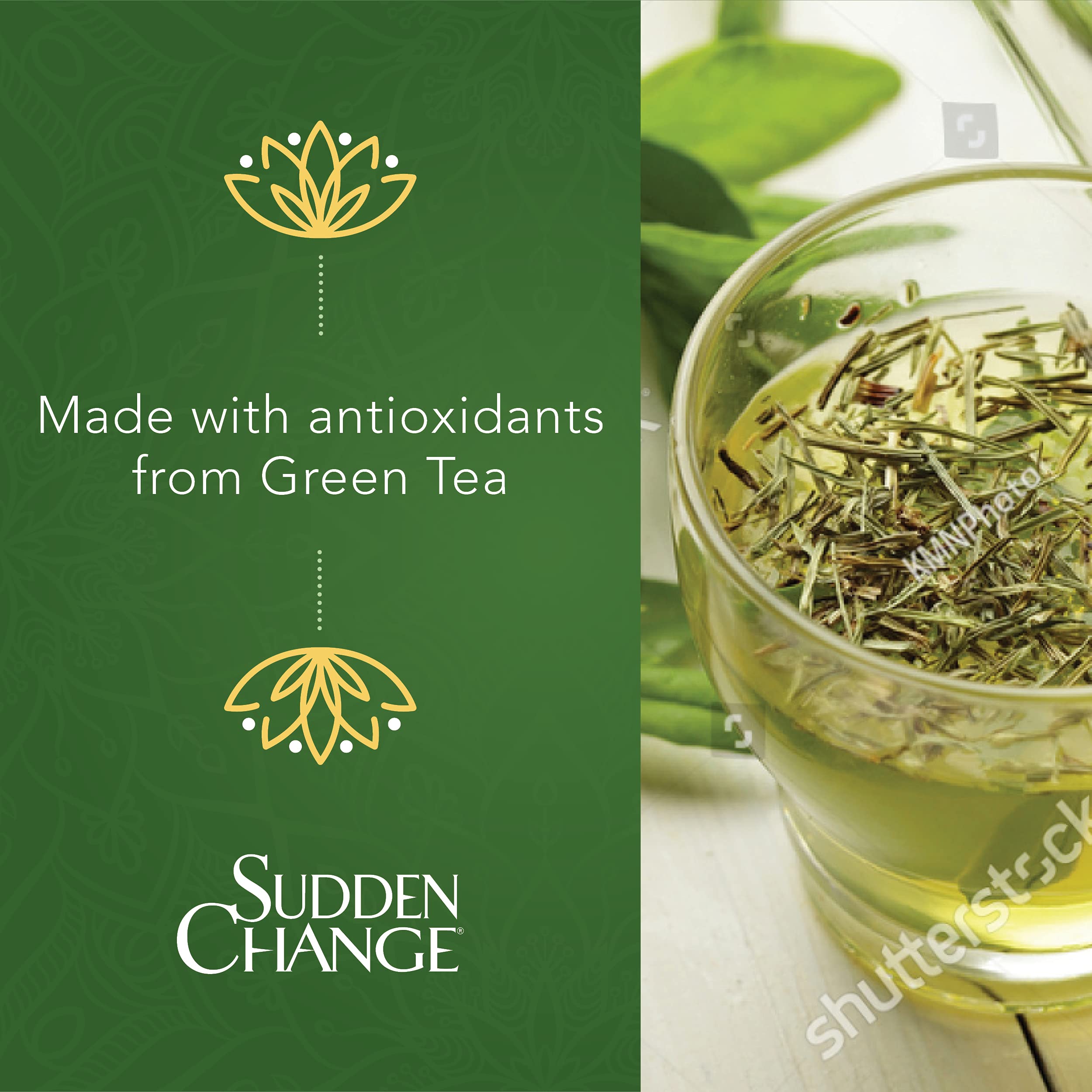 Sudden Change Green Tea Facial Mask β Diminish Wrinkles, Puffiness & More - Improve Texture, Purify Pores & Remove Excess Oil β Made with Antioxidants - Cooling Sensation for Relaxation (3.4 oz)