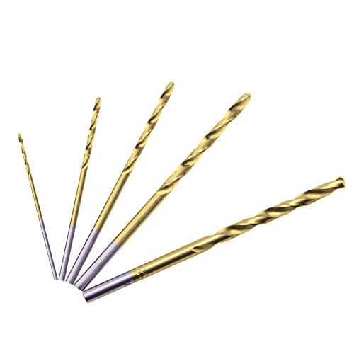 HSS Micro Titanium Coated Twist Drill Bit Set, High Speed Steel Jobber Length Drill, Split Point, 50 PCS Drill Bits Tools, 1/32" to 7/64"(0.8,1.6,2.0,2.5,3.0) for Wood Plastic and Metal