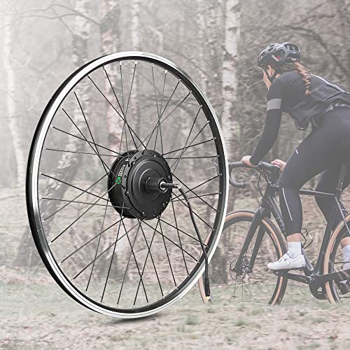BAFANG 48V 500W Front Hub Motor Electric Bike Conversion Kit for 26inch Wheel Drive Engine with Display with Battery (C961,Rear Battery 48V 17.5Ah)