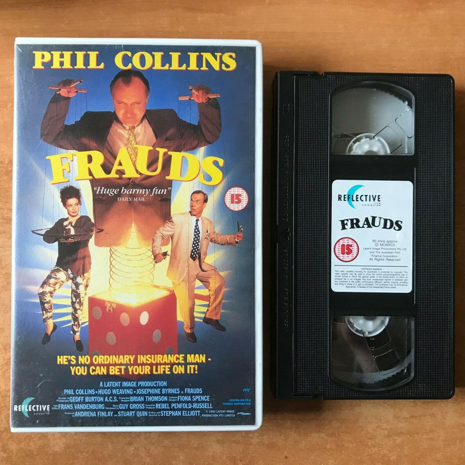 Frauds (1993) Crime Thriller [Big Box] Rental; Phil Collins / Hugo Weaving - OOP VHS