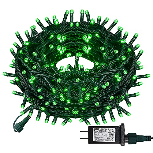 Dazzle Bright Christmas String Lights, 100 LED 33 FT Connectable Fairy Lights with 8 Modes, Waterproof Christmas Decorations for Indoor Outdoor Holiday Party Home Tree Decor (Green)