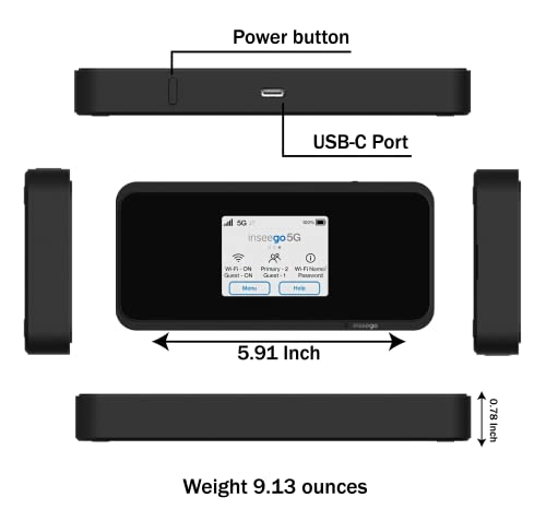 EVDO-LINK Bundle for Inseego 5G MiFiĀ® M2100 Hotspot | Global 5G Mobile Portable WiFi with Case and Extra Battery for All Day Battery Compatible with Verizon