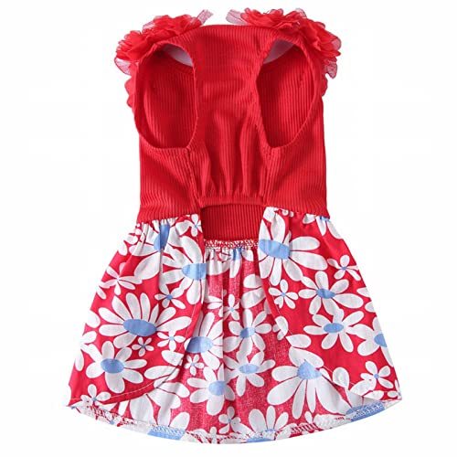 Clothes Cute Pet Print Skirt Breathable Summer Sleeveless Shirt Comfortable Dog Shirt Breathable Dog