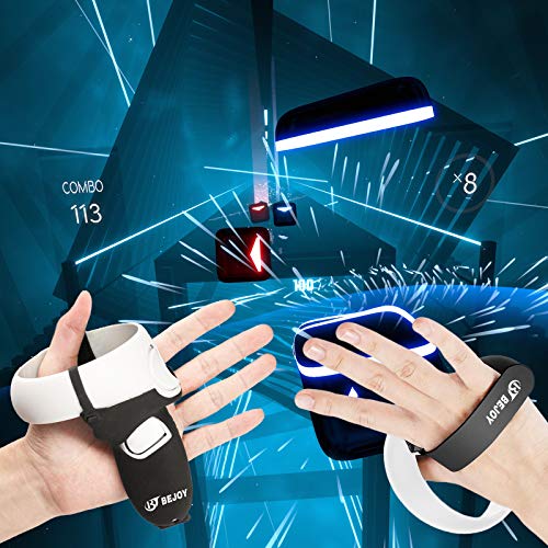 BEJOY Oculus Quest 2 Touch Controller Grip Cover with Knuckle Strap, Touch Controller Grip Protective Sleeve, Adjustable Knuckle Strap, Sweat-Proof, Non-Slip, Black