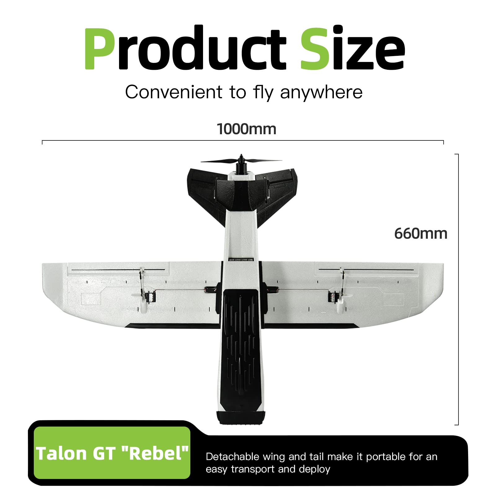 Buddy RC ZOHD Talon GT Rebel FPV Airplane, V-Tail BEPP FPV Aircraft RC Airplane for Adults with 1000MM Wingspan, Easy Controlled RC Plane for The Beginners (KIT Version,White)