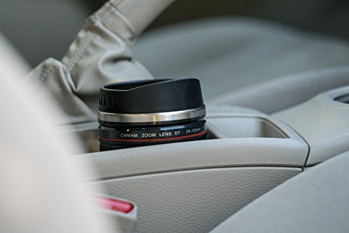 STRATA CUPS Camera Lens Coffee Mug -13.5oz, SUPER BUNDLE! (2 LIDS + SPOON) Stainless Steel Thermos, Sealed & Retractable Lids! Photographer Camera Mug, Travel Coffee Cup, Coffee Mugs for Men, Women