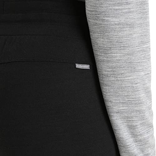 Icebreaker Merino Wool Crush Women’s Joggers Sweatpants - Comfy, Warm Women’s Lounge Pants with Pockets, Relaxed Fit, Drawstring Waist, Ribbed Cuffs - Premium Winter Clothes - Medium, Black