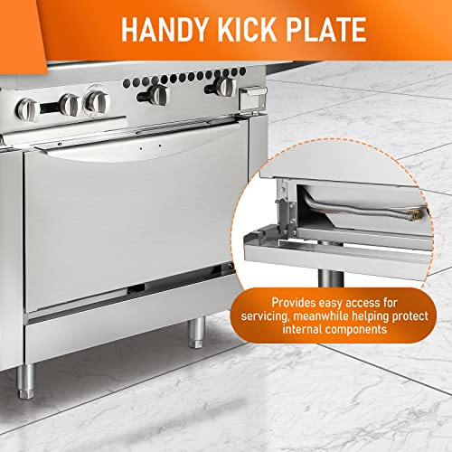 HOCCOT 36” Gas Range Stove with 2 Burners and 24” Griddle Cooktop, Freestanding Commercial Natural Gas Restaurant Range Stainless Steel w/Standard Oven & Cast Iron Grate, 135,000 BTU Total
